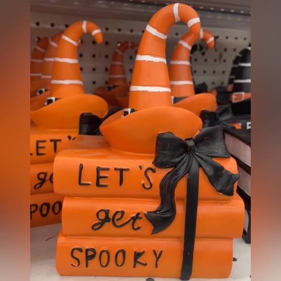 Accents | Halloween Lets Get Spooky Witch Hat Tiered Books Stack ...